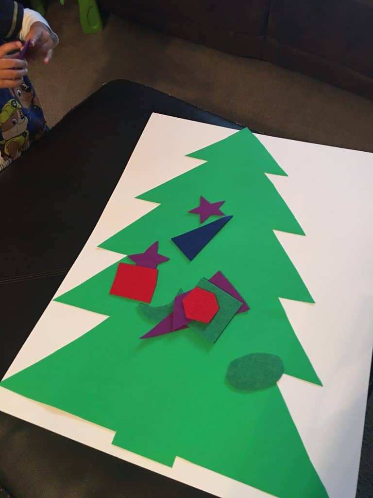 Preschool Christmas Activities: Shape Tree