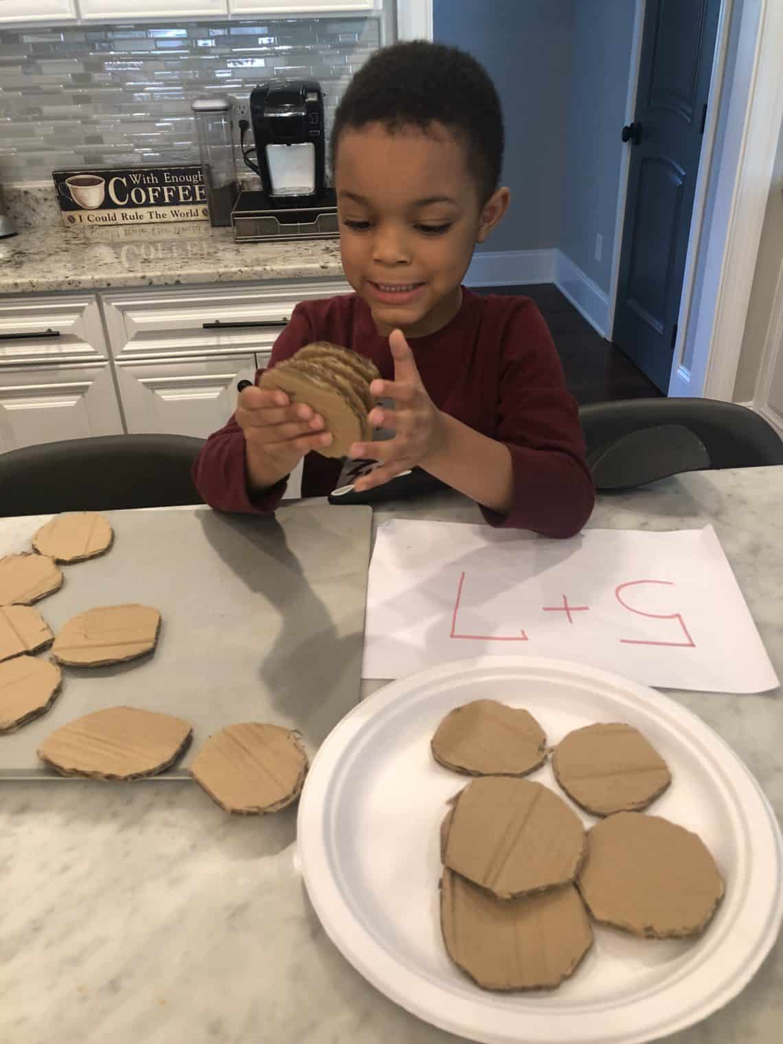 Preschool Math Games: Cardboard Cookie Math!