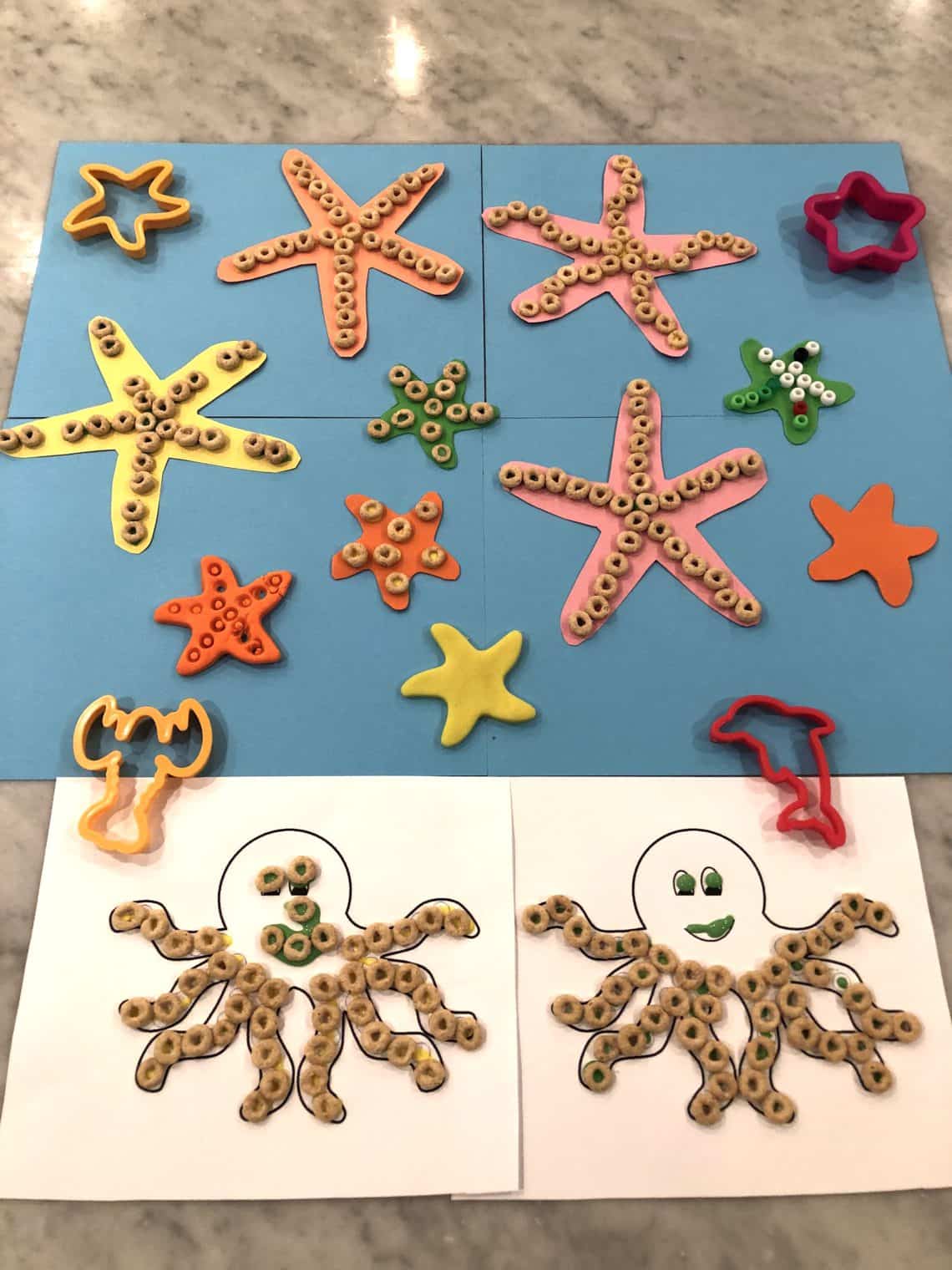 Sea animal craft fine motor activity for preschoolers | Keep Toddlers Busy