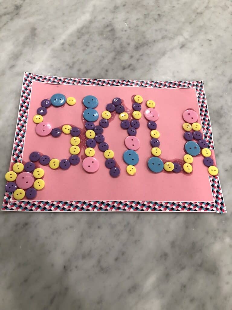 Easy Button Craft Ideas For Kids: Name Recognition
