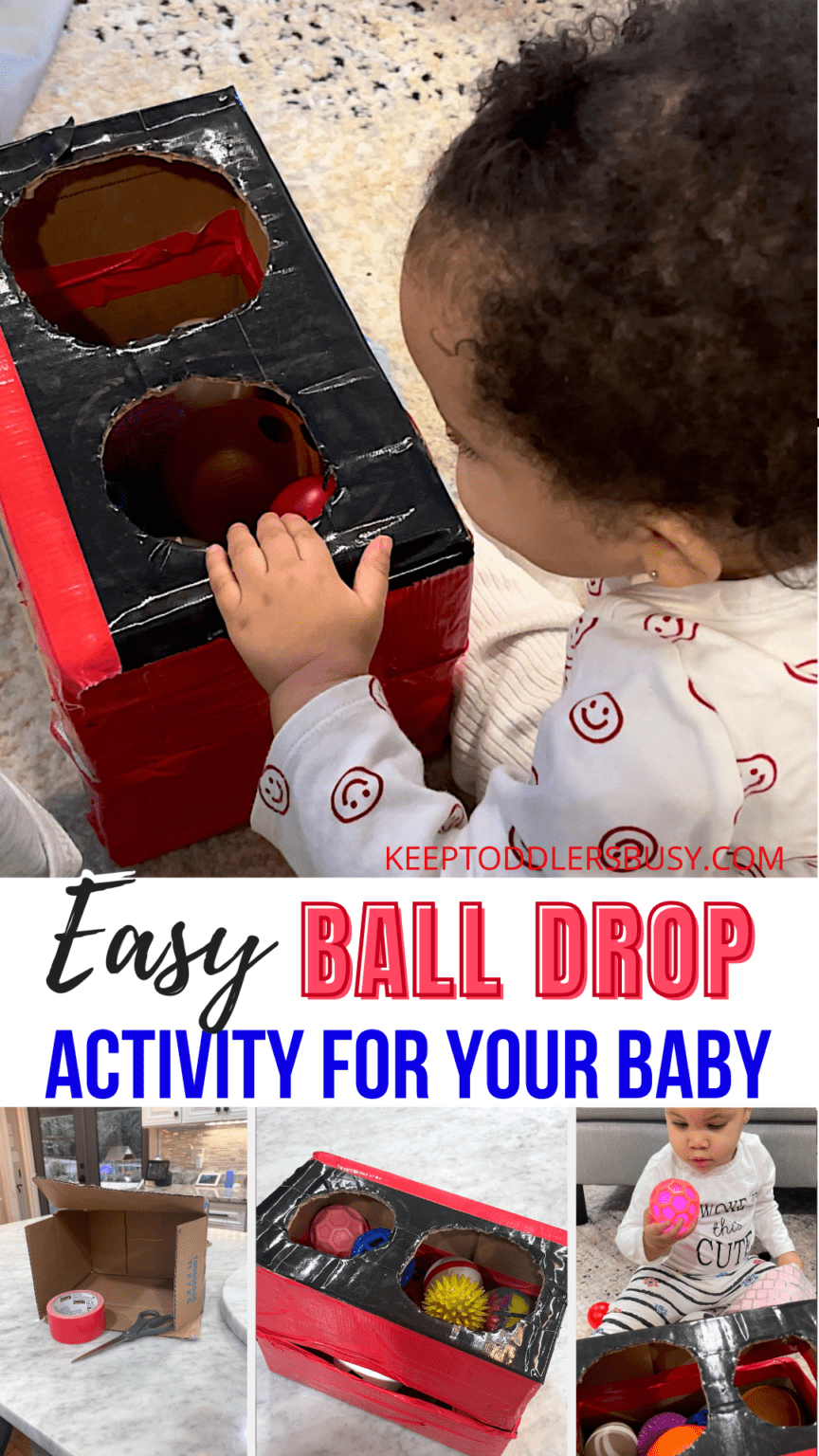 A Super Easy Baby Ball Drop Activity Your Child Will Love