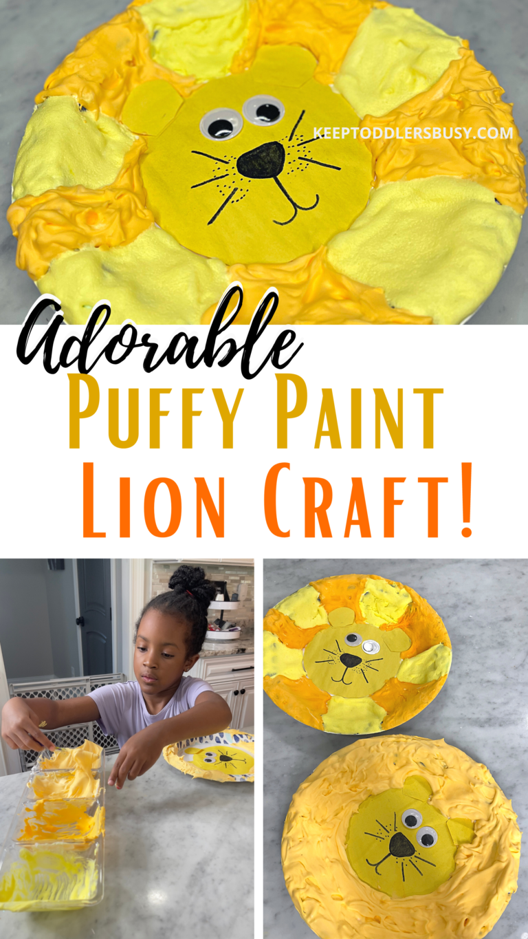 The Most Adorable and Easy Puffy Paint Lion Craft